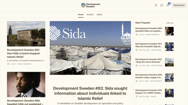Development Sweden #82. Sida sought information about individuals ...